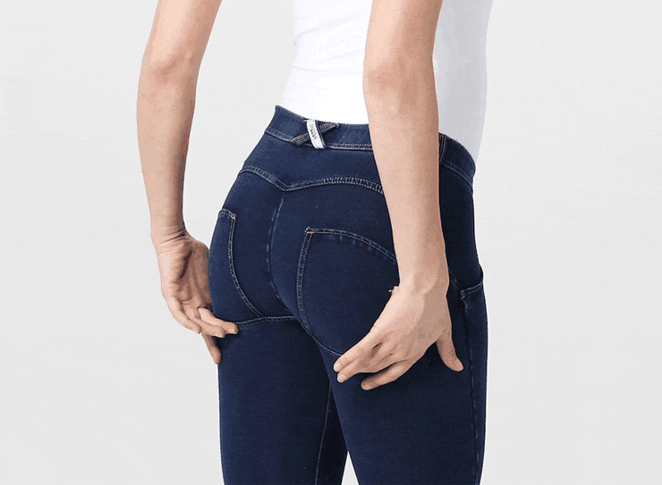 Freddy WR.UP® dame push-up bukser - høj talje super skinny - mørkeblå ...