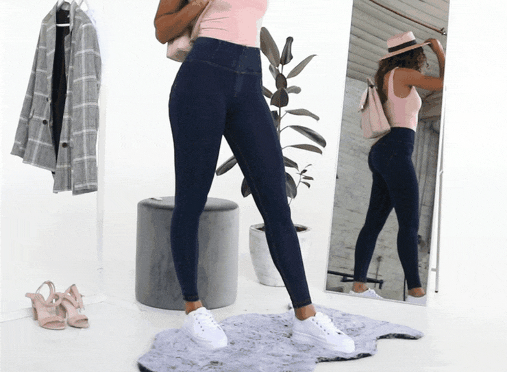 Freddy WR.UP® Push-Up - Denim - Grå Denim - Sort Søm - J3N – Freddywear